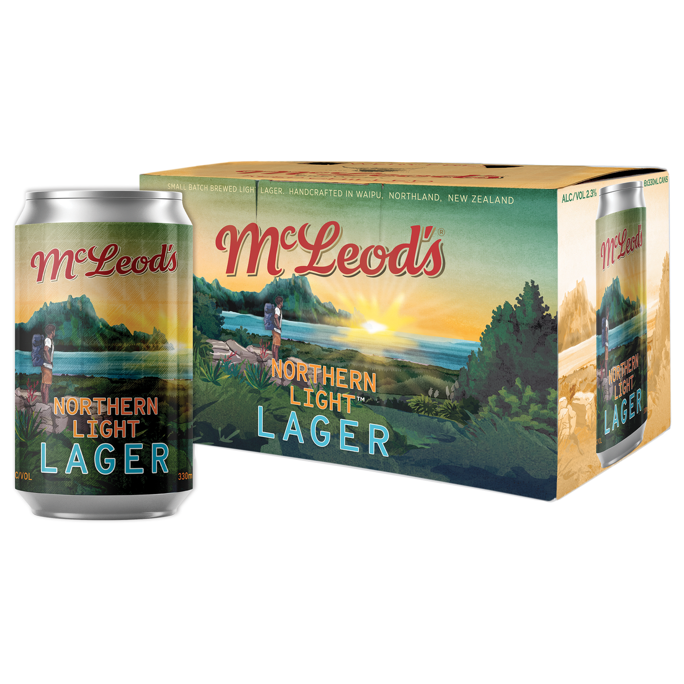 Northern Light Lager 330ml can x 6 Pack | Mcleod's Brewery NZ – McLeod ...